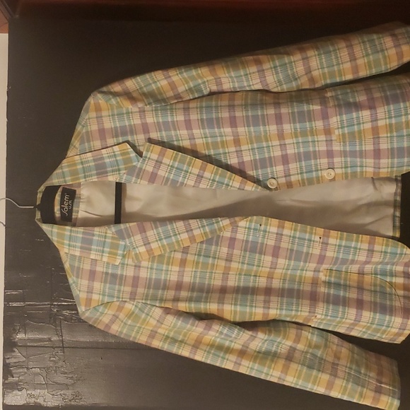Salem U.S.A | Jackets & Coats | Vintage Pastel Colors Plaid Blazer Size ...